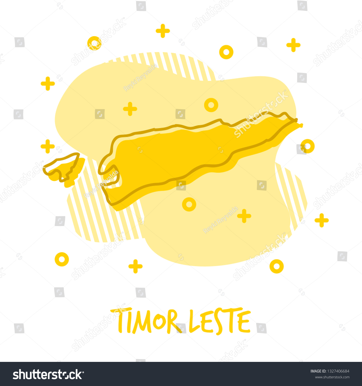 Cartoon Timor Leste Map Stock Vector (Royalty Free) 1327406684