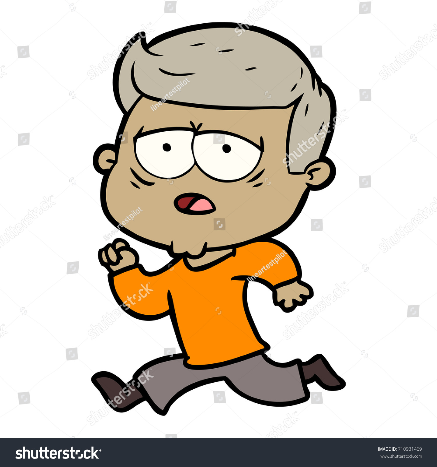 hombre cansado de dibujos animados: vector de stock (libre de regalías ...