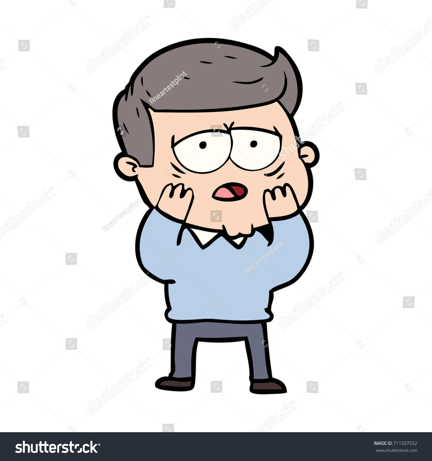 Cartoon Tired Man Stock Vector (Royalty Free) 711337552 | Shutterstock