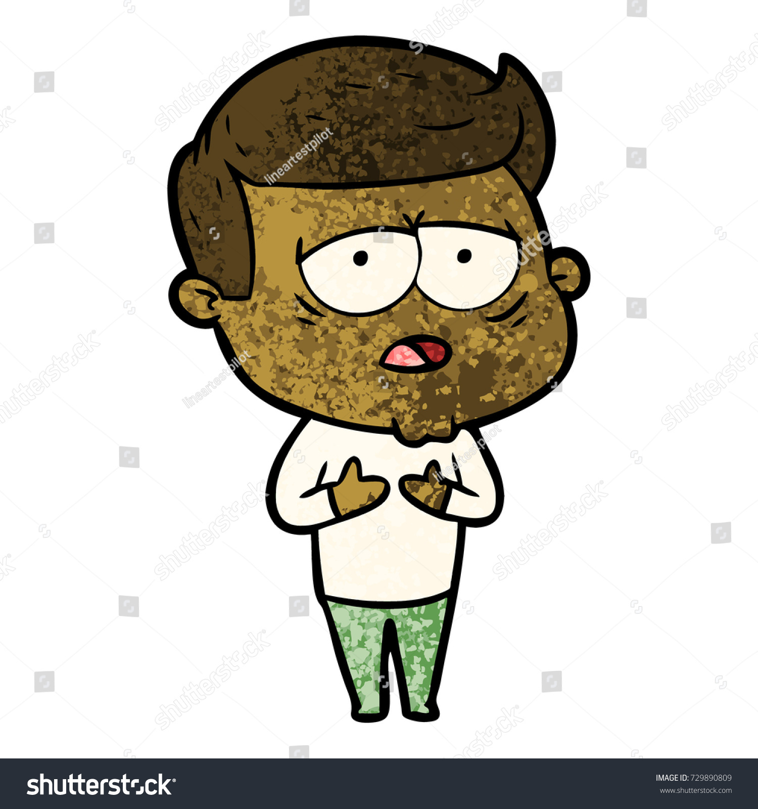 hombre cansado de dibujos animados: vector de stock (libre de regalías ...
