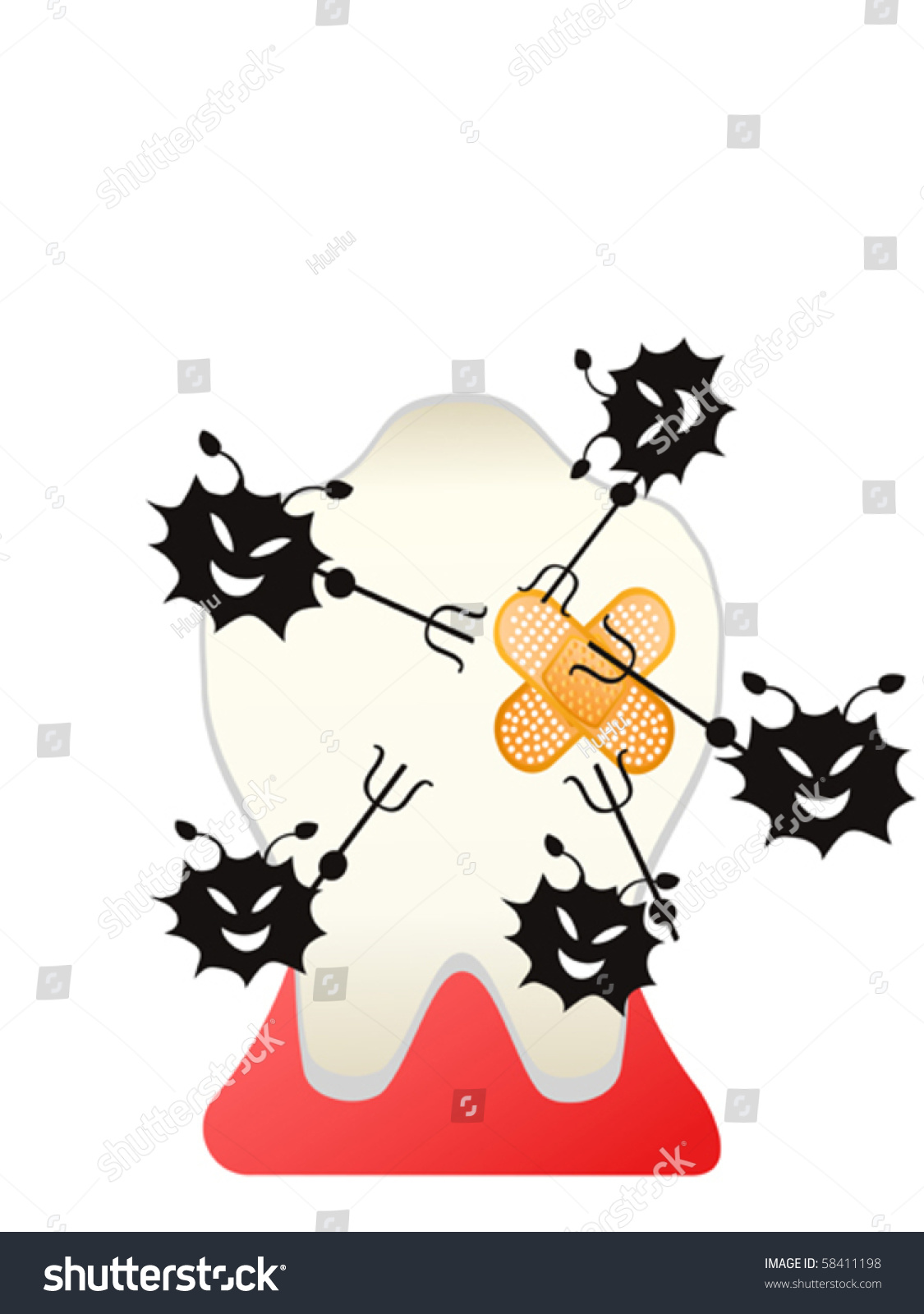 Cartoon Tooth Bugs Stock Vector (Royalty Free) 58411198