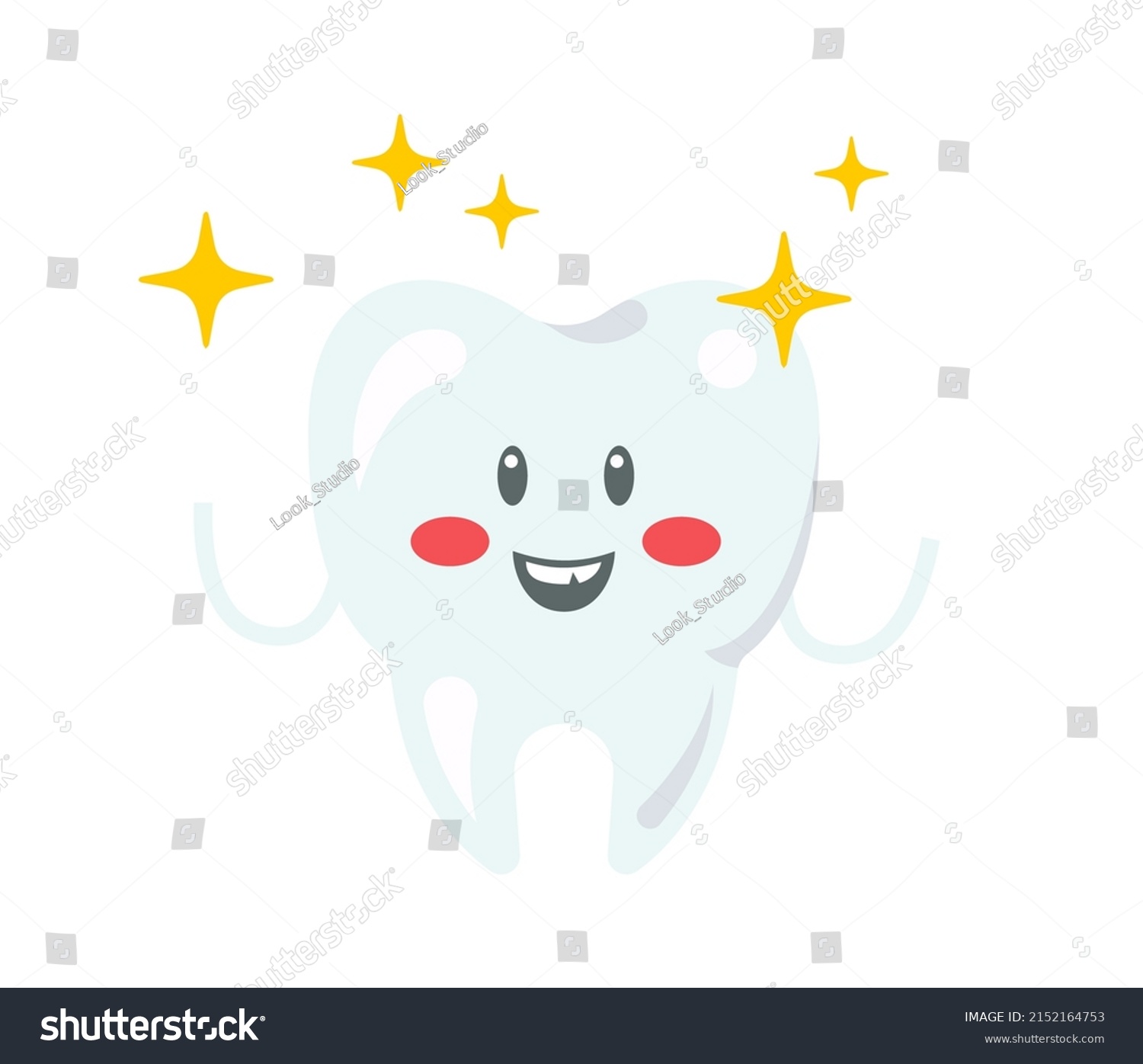 Cartoon Tooth Character Vector Illustration Stock Vector (Royalty Free ...