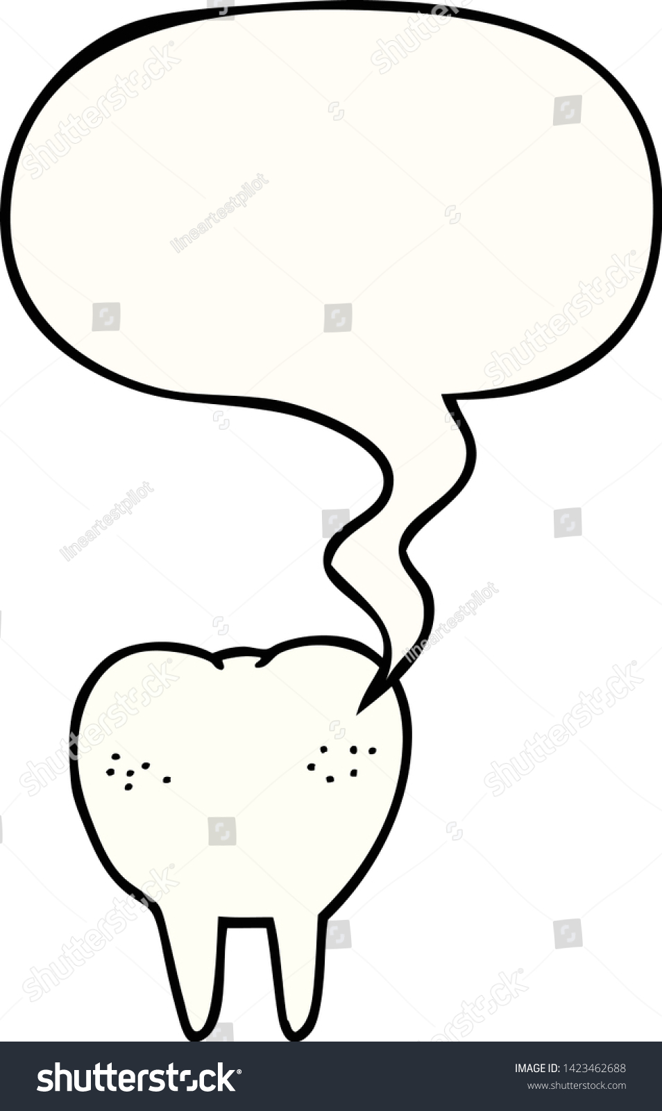 Cartoon Tooth Speech Bubble Stock Vector (Royalty Free) 1423462688 ...