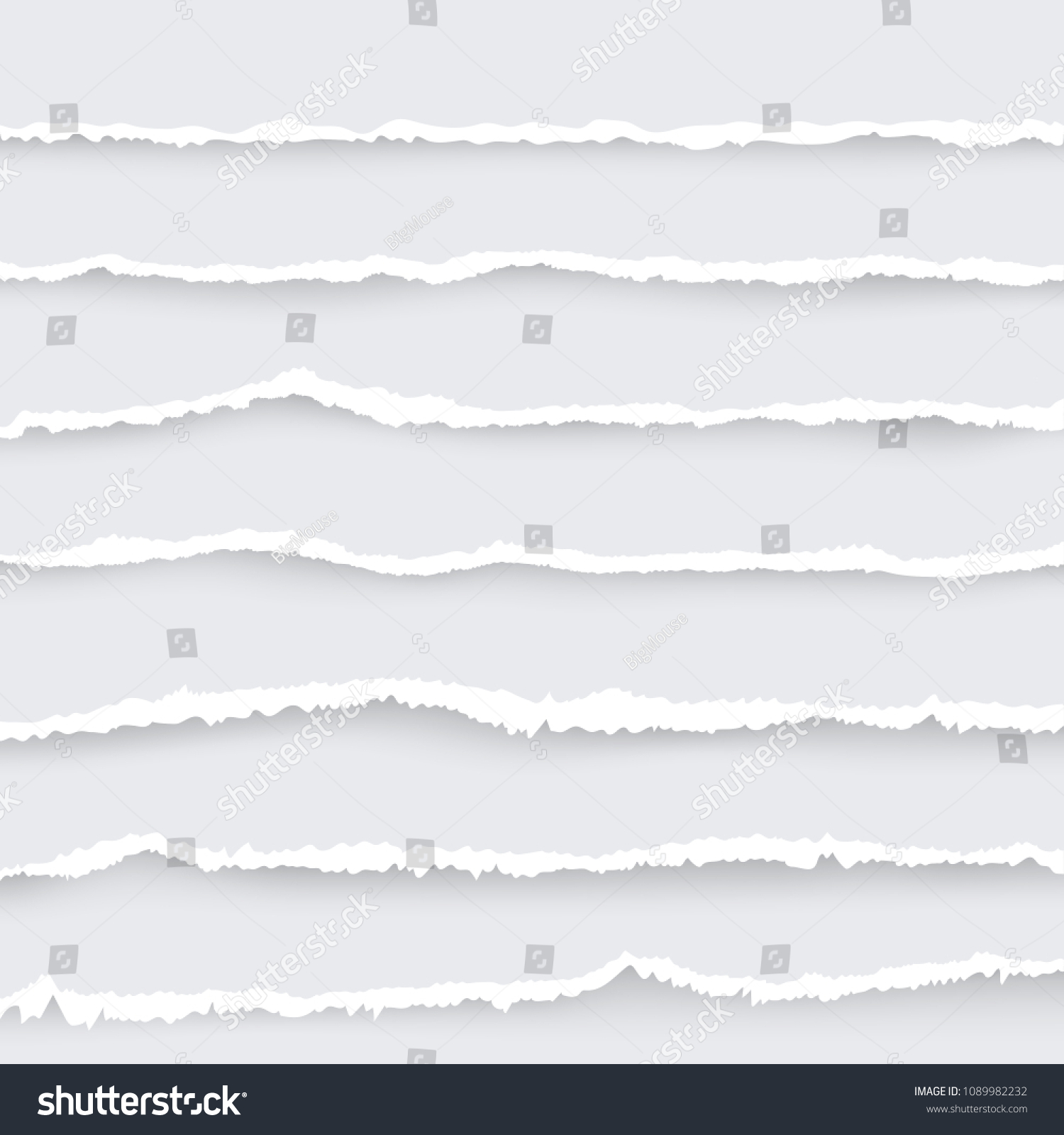 Cartoon Torn Paper Set Border Frame: vector de stock (libre de regalías ...