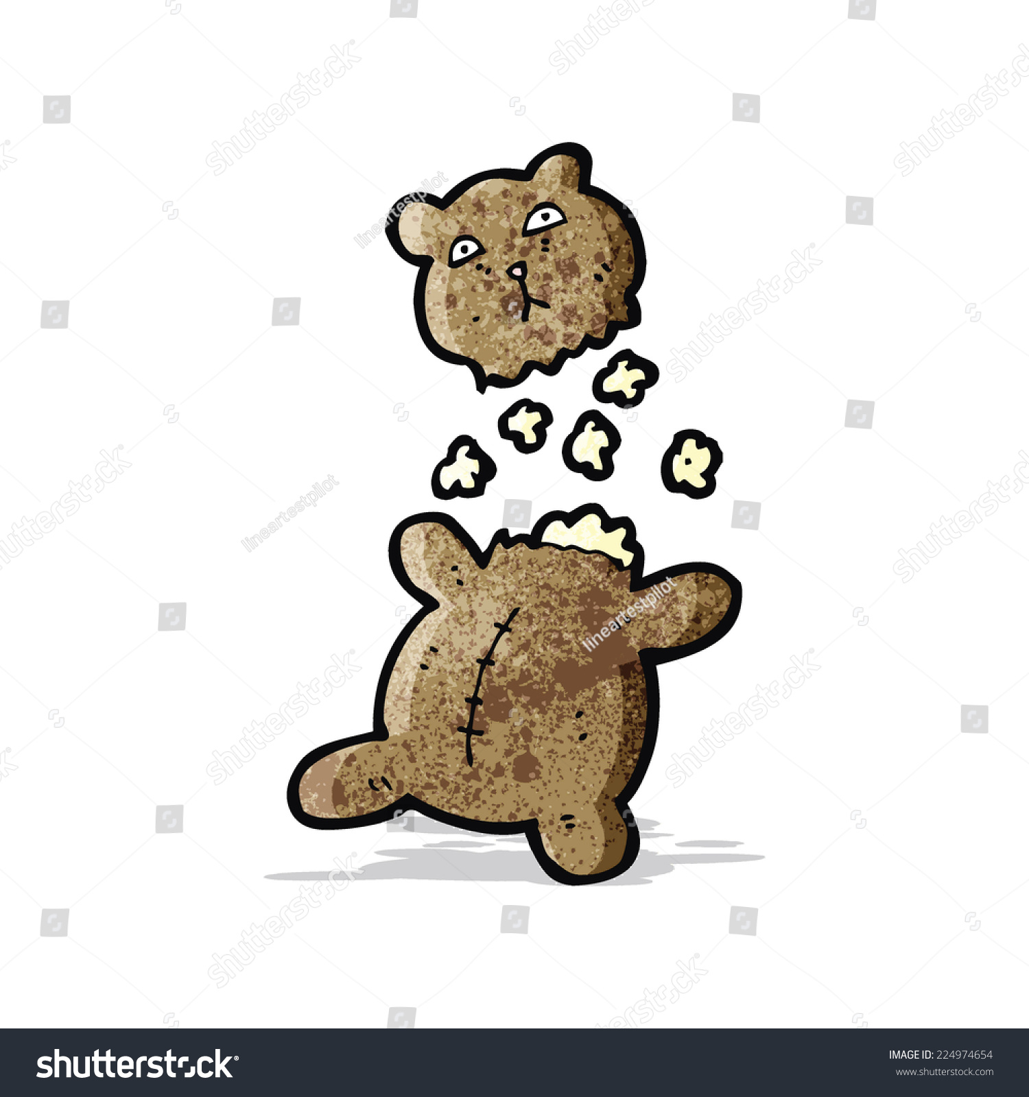 Cartoon Torn Teddy Bear Stock Vector (Royalty Free) 224974654 ...