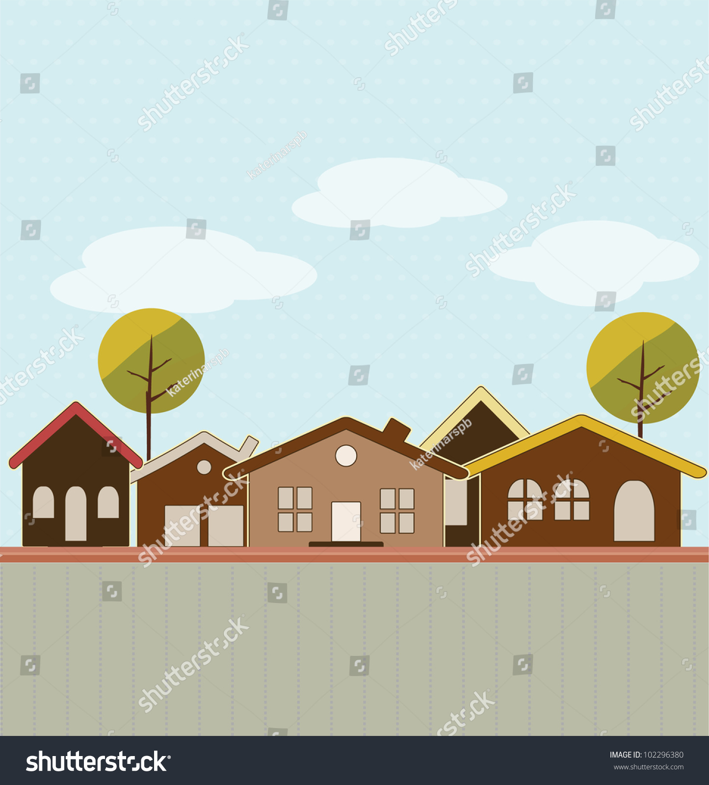 Cartoon Town Stock Vector 102296380 - Shutterstock