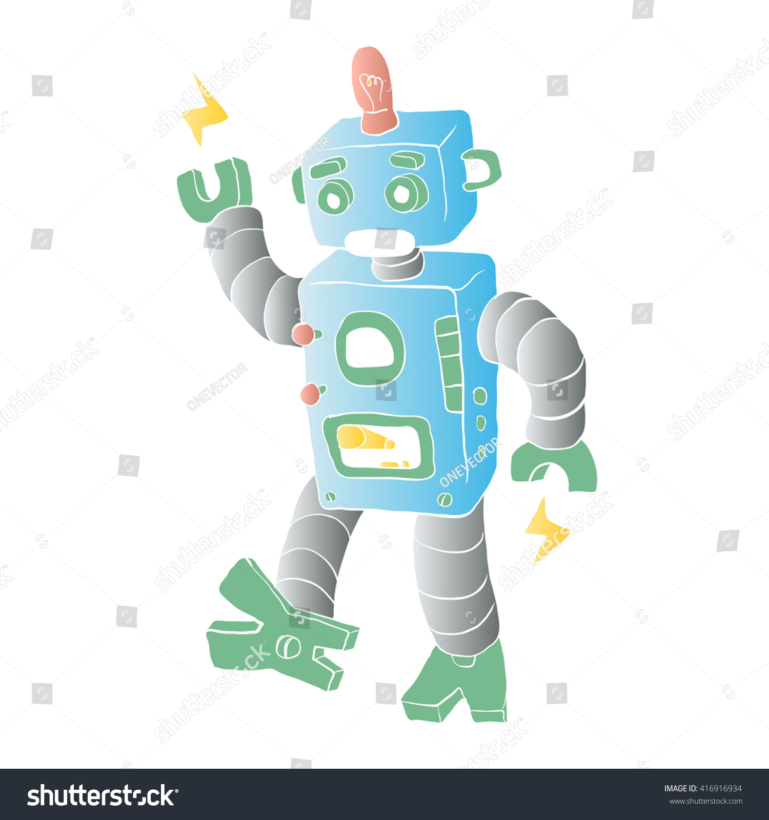 Cartoon Toy Robot Stock Vector (Royalty Free) 416916934 | Shutterstock