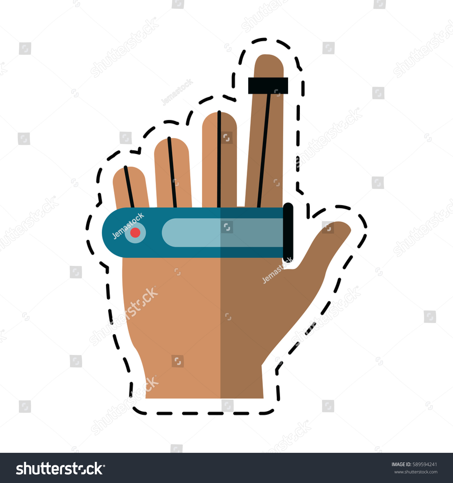 Cartoon Tracking Device Game Vr Digital Stock Vector (Royalty Free ...