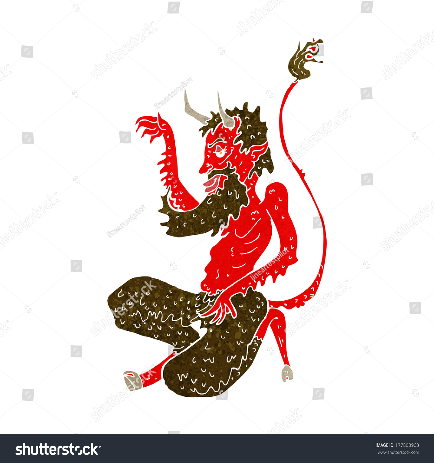 Cartoon Traditional Devil Stock Vector (Royalty Free) 177803963