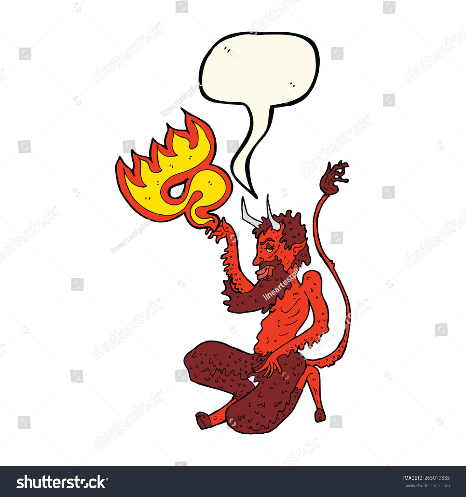 Cartoon Traditional Devil Speech Bubble Stock Vector (Royalty Free ...