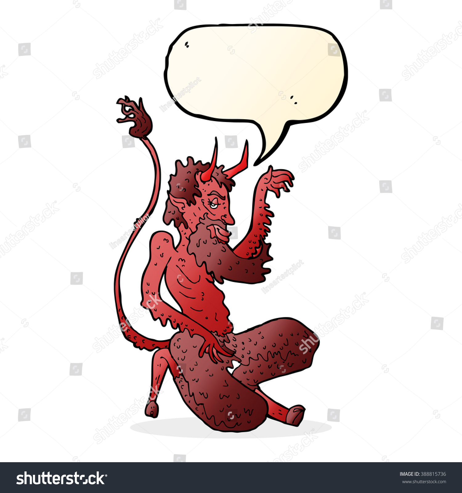 Cartoon Traditional Devil Speech Bubble Stock Vector (Royalty Free ...