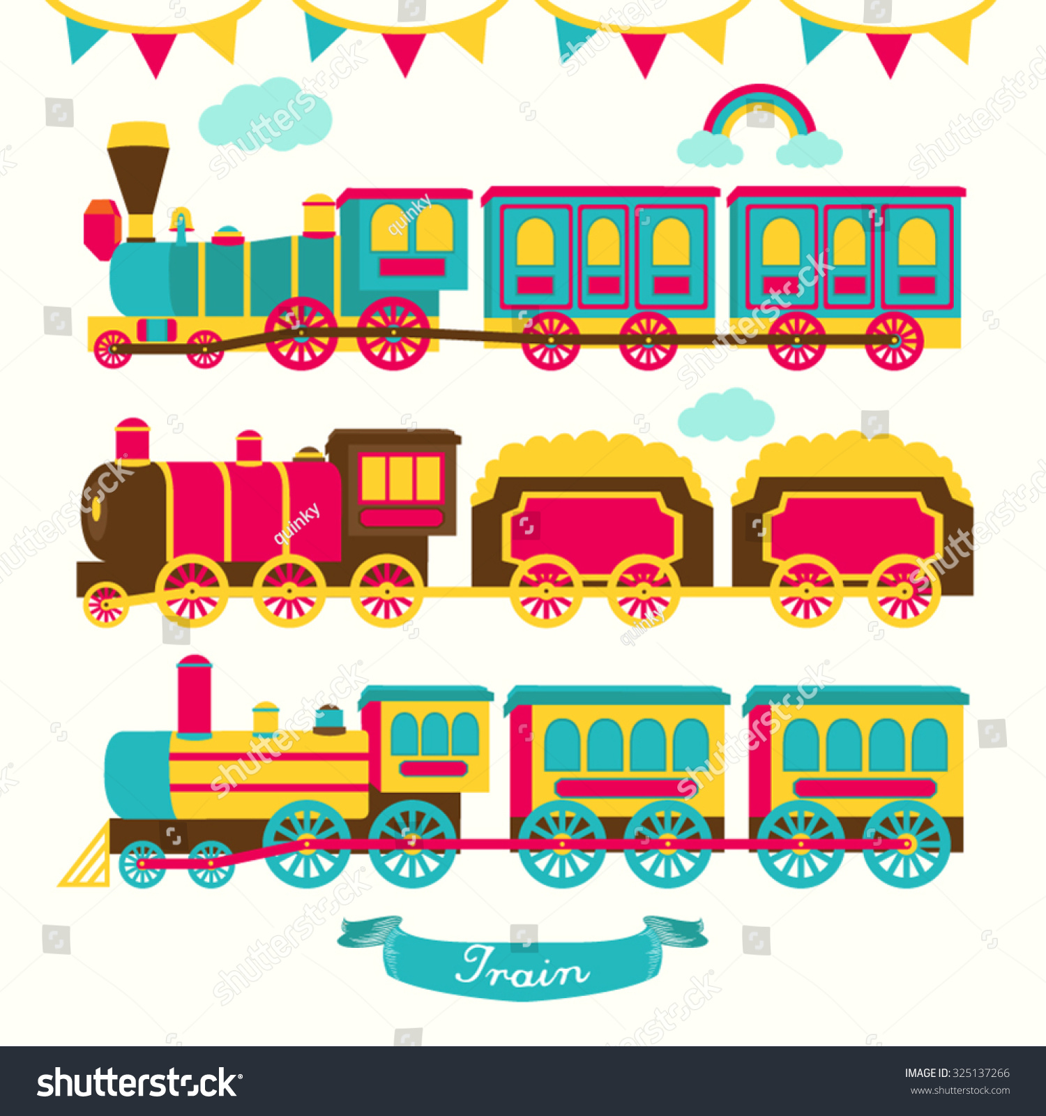 Cartoon Train Vector Design Illustration Stock Vector (Royalty Free ...