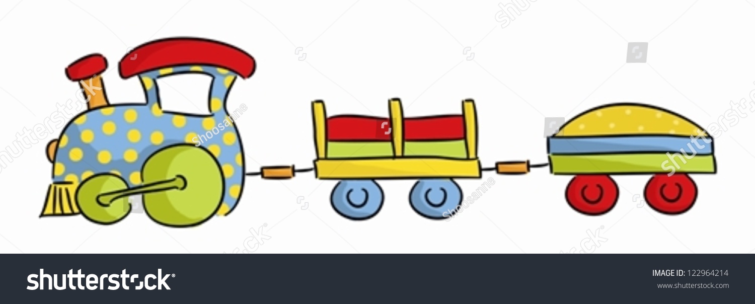 Cartoon Train Two Wagons Vector: เวกเตอร์สต็อก (ปลอดค่าลิขสิทธิ์ ...