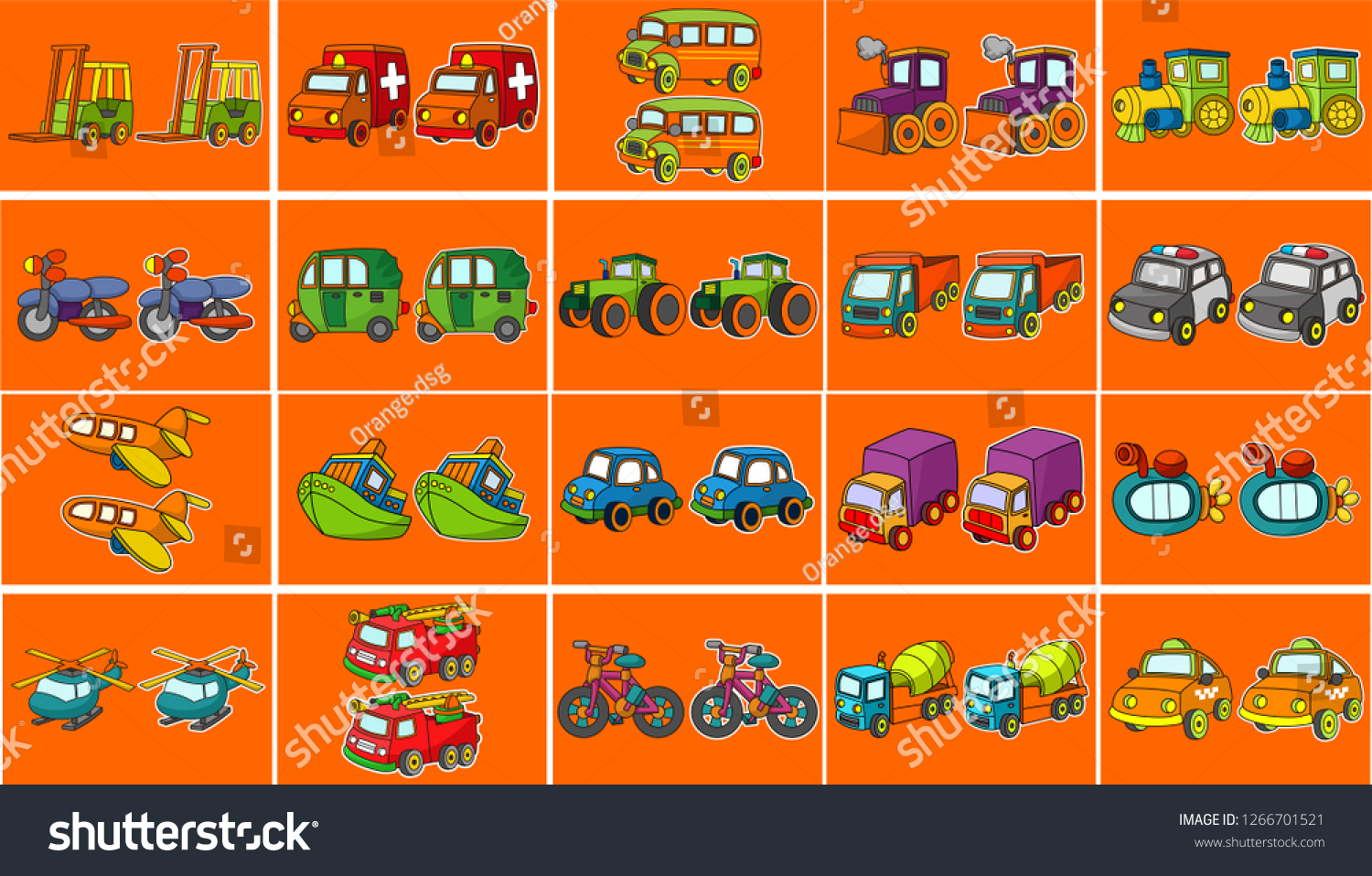 Cartoon Transportation Vector Stock Vector (Royalty Free) 1266701521 ...