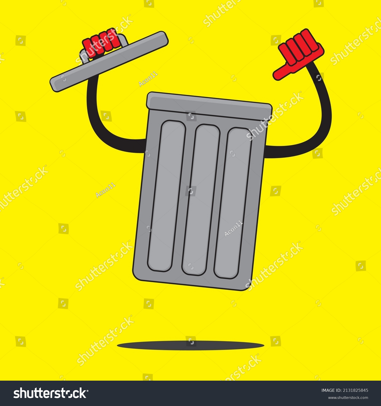 Cartoon Trash Can Vector Illustration Keep Stock Vector (Royalty Free ...