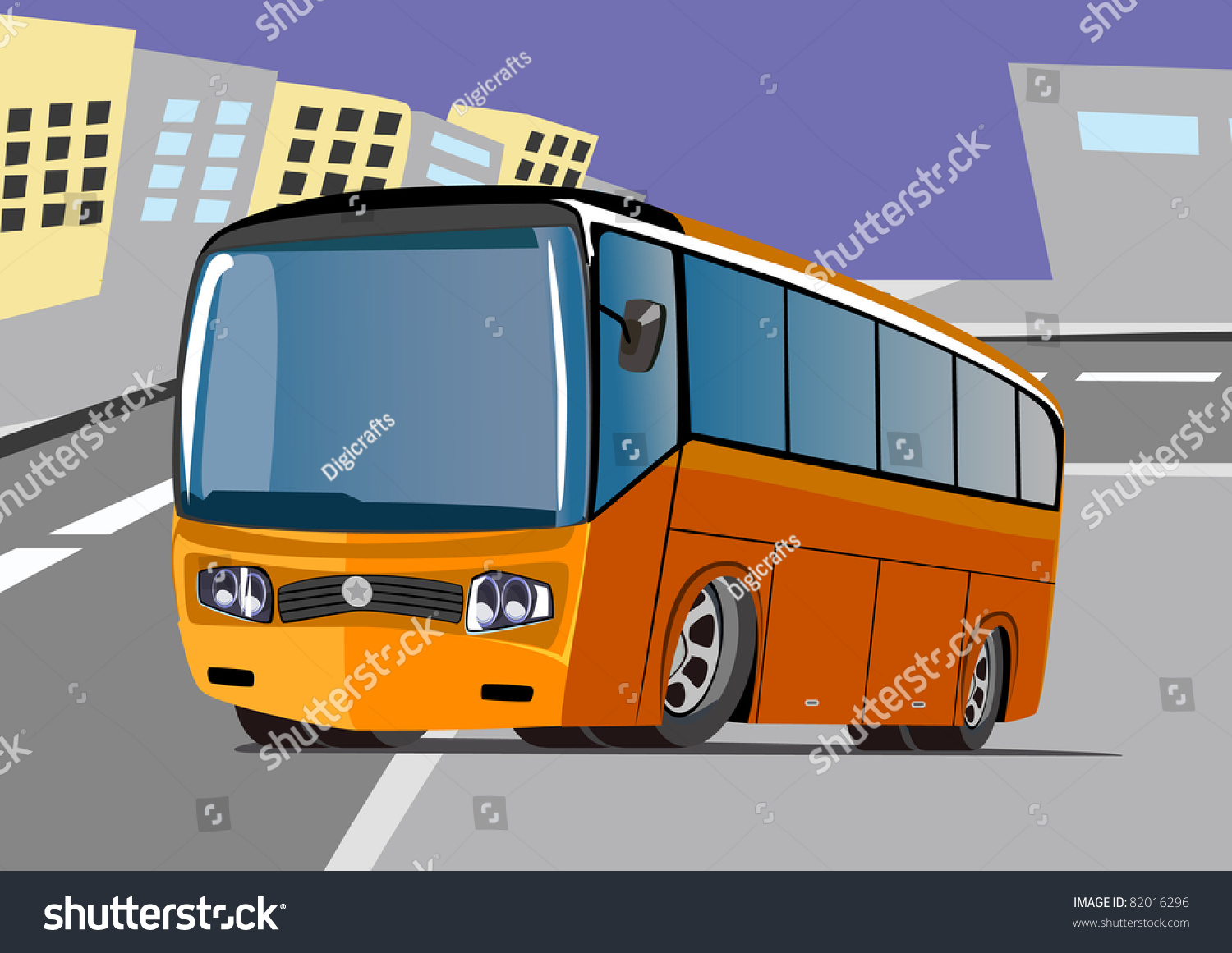 Cartoon Travel Bus Stock Vector 82016296 - Shutterstock