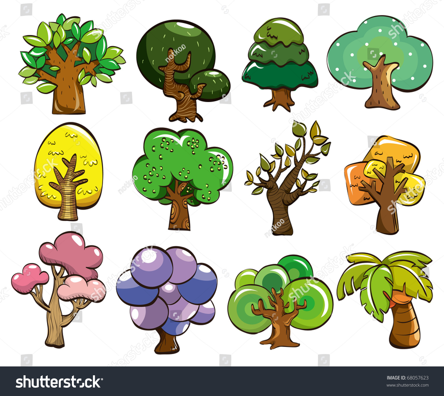 Cartoon Tree Icon Stock Vector (Royalty Free) 68057623 | Shutterstock