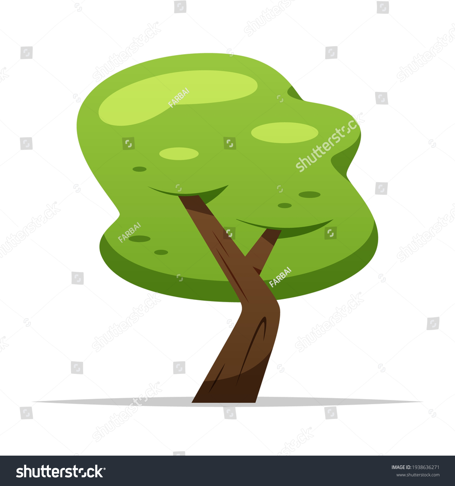 Cartoon Tree Vector Isolated Illustration Stock Vector (Royalty Free ...
