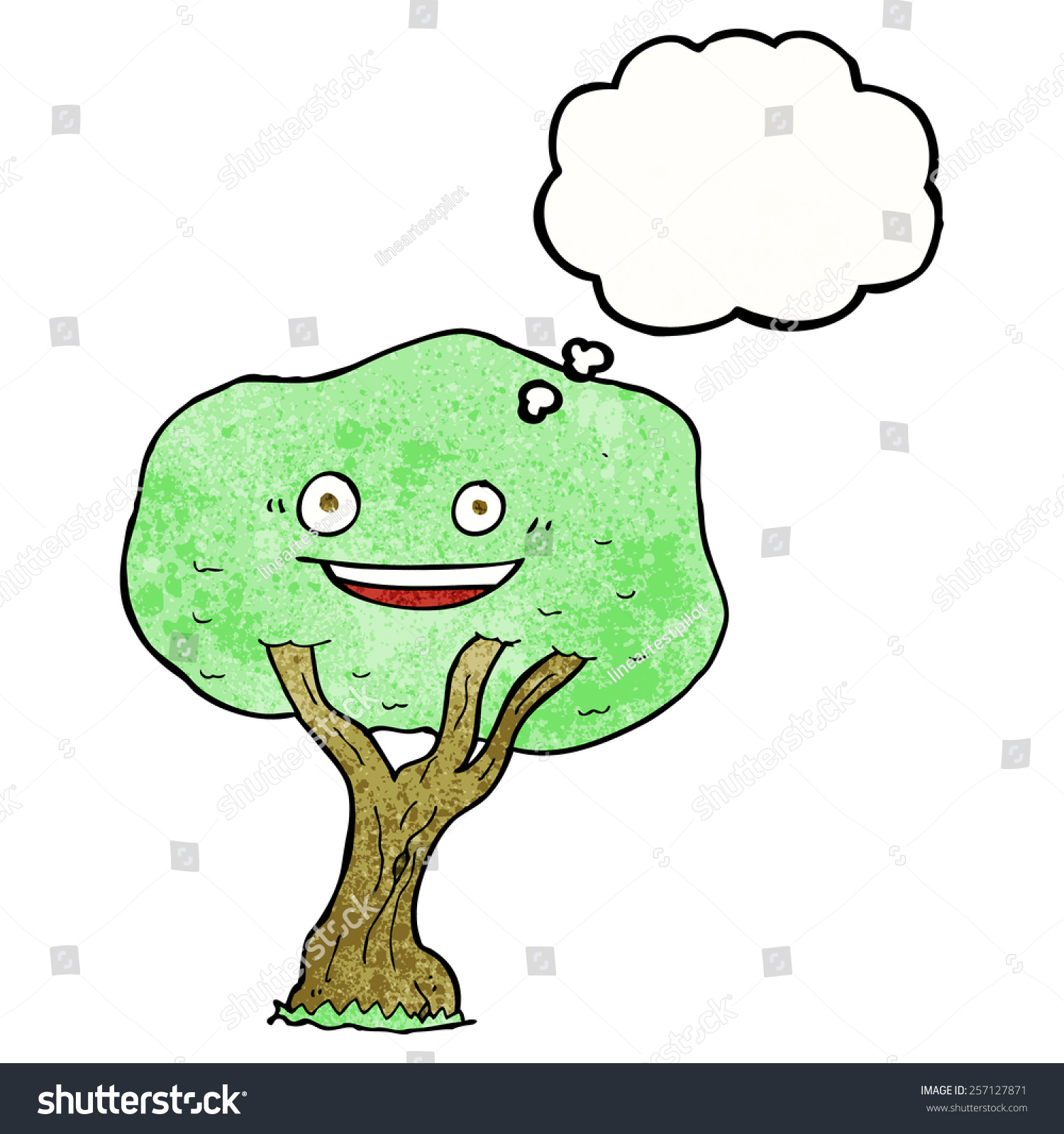 Cartoon Tree Thought Bubble Stock Vector 257127871 - Shutterstock