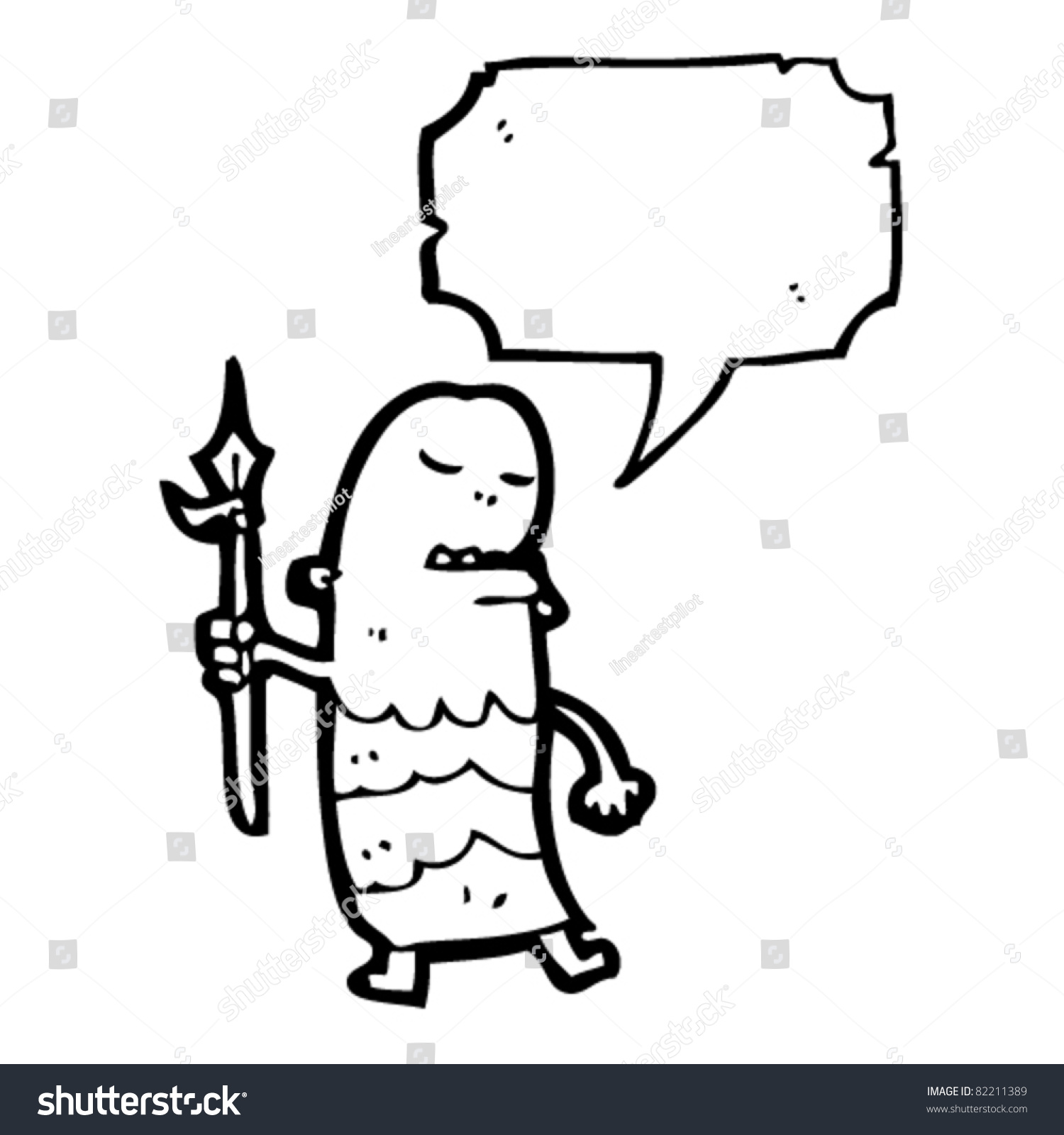 Cartoon Tribesman Spear Stock Vector (Royalty Free) 82211389