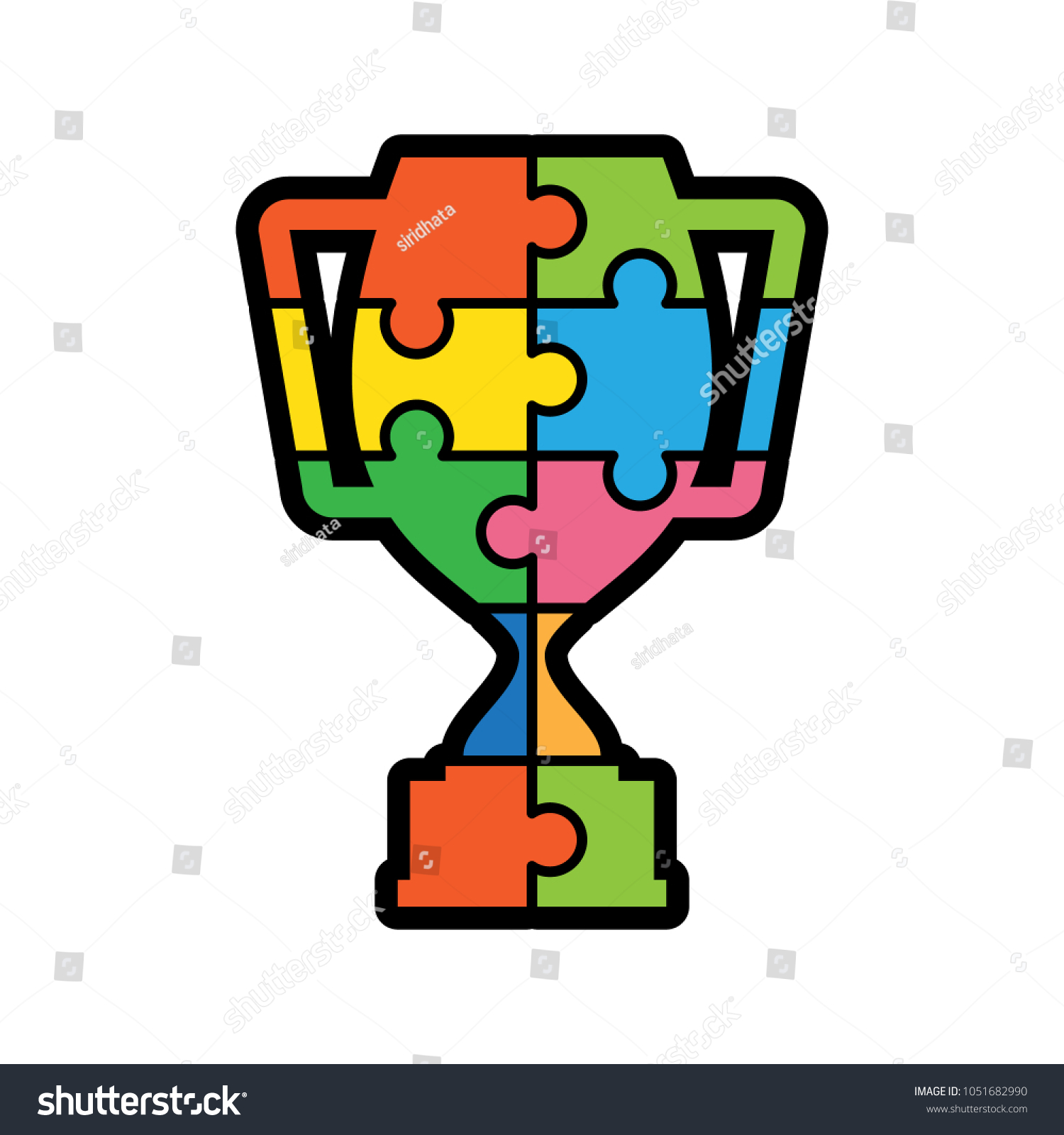 Cartoon Trophy Puzzle Stock Vector (Royalty Free) 1051682990
