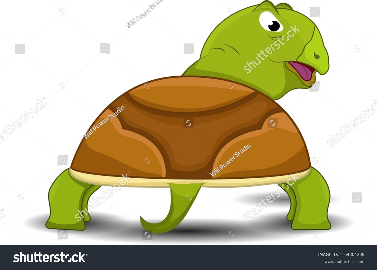 Cartoon Turtle Character Look Back Stock Vector (Royalty Free ...