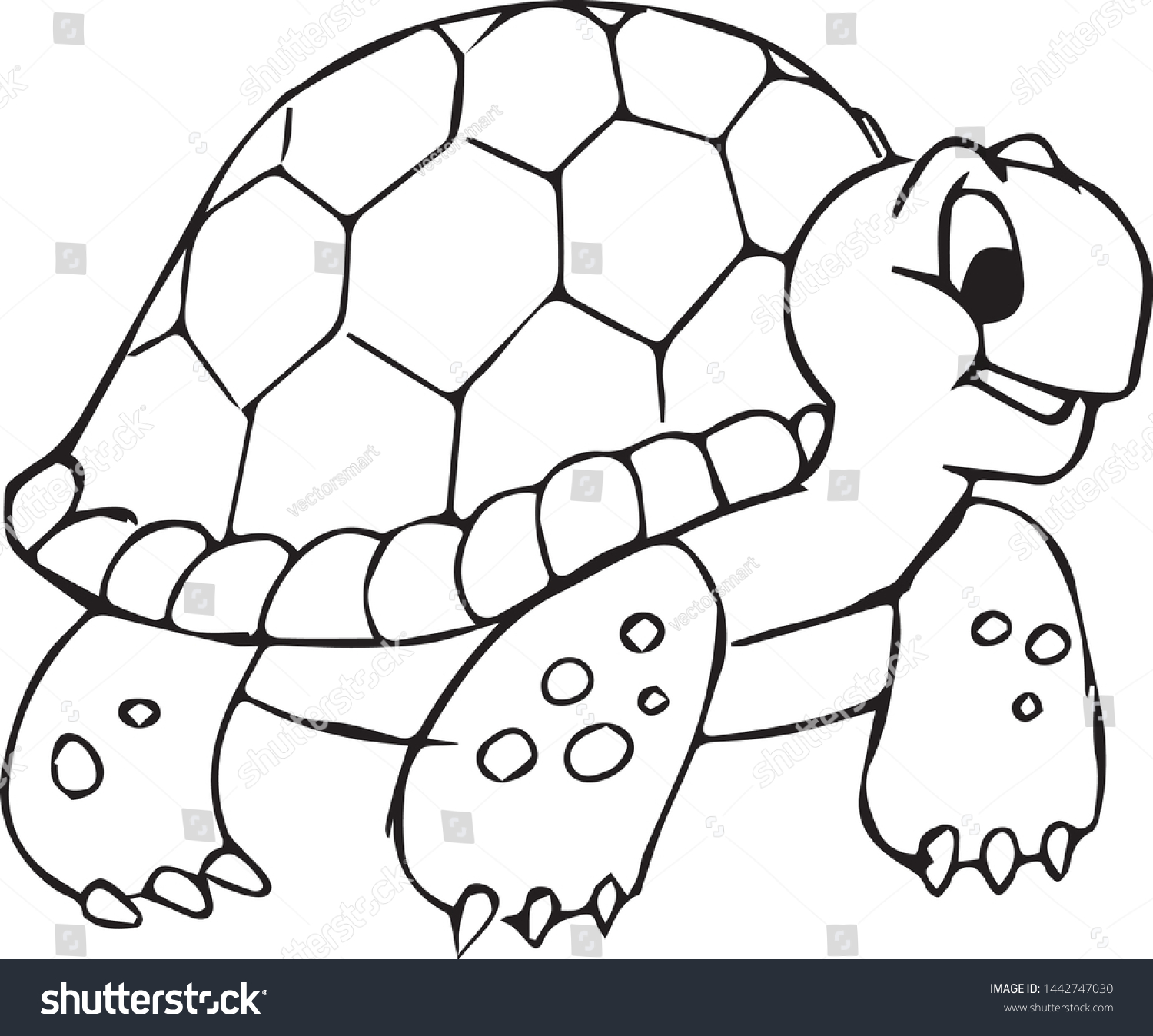Cartoon Turtle Hand Painted Vector Illustration Stock Vector (Royalty ...