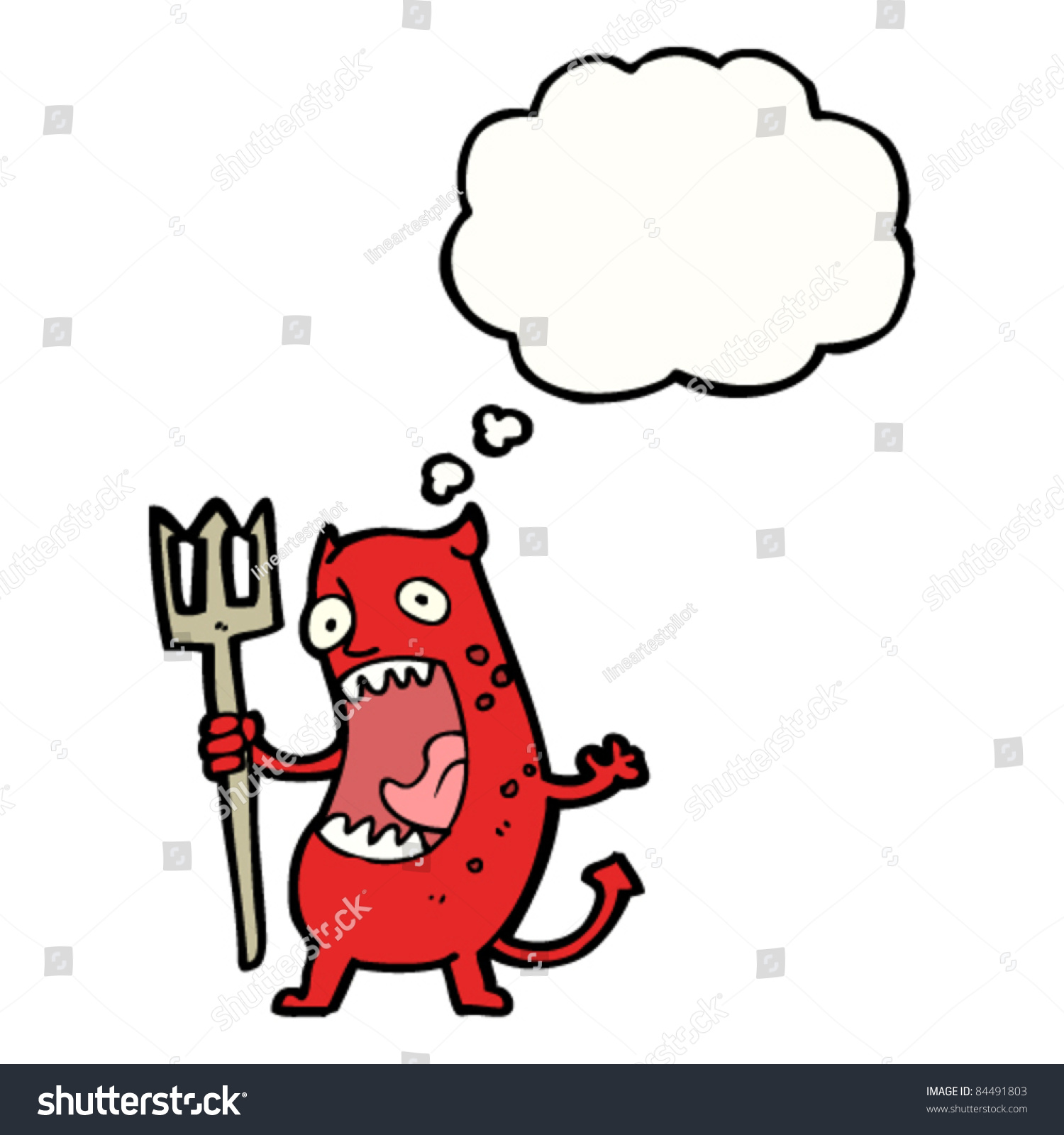 demonio feo de dibujos animados: vector de stock (libre de regalías ...
