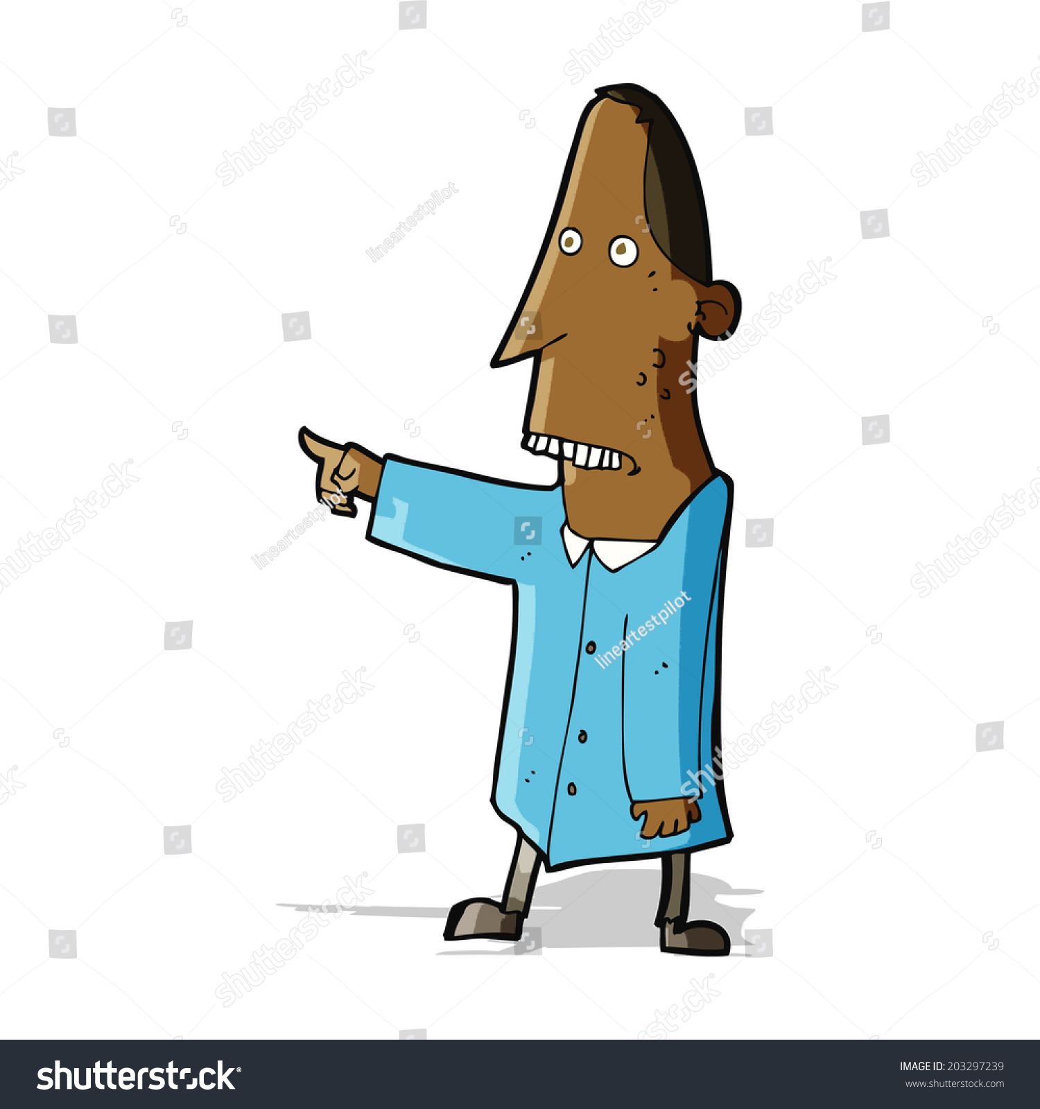 Cartoon Ugly Man Pointing Stock Vector (Royalty Free) 203297239 ...