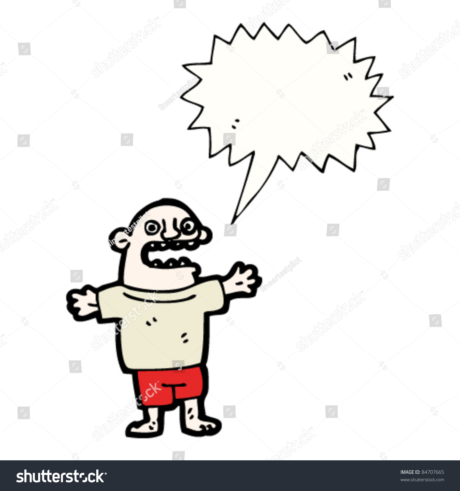 Cartoon Ugly Man Shouting Stock Vector (Royalty Free) 84707665