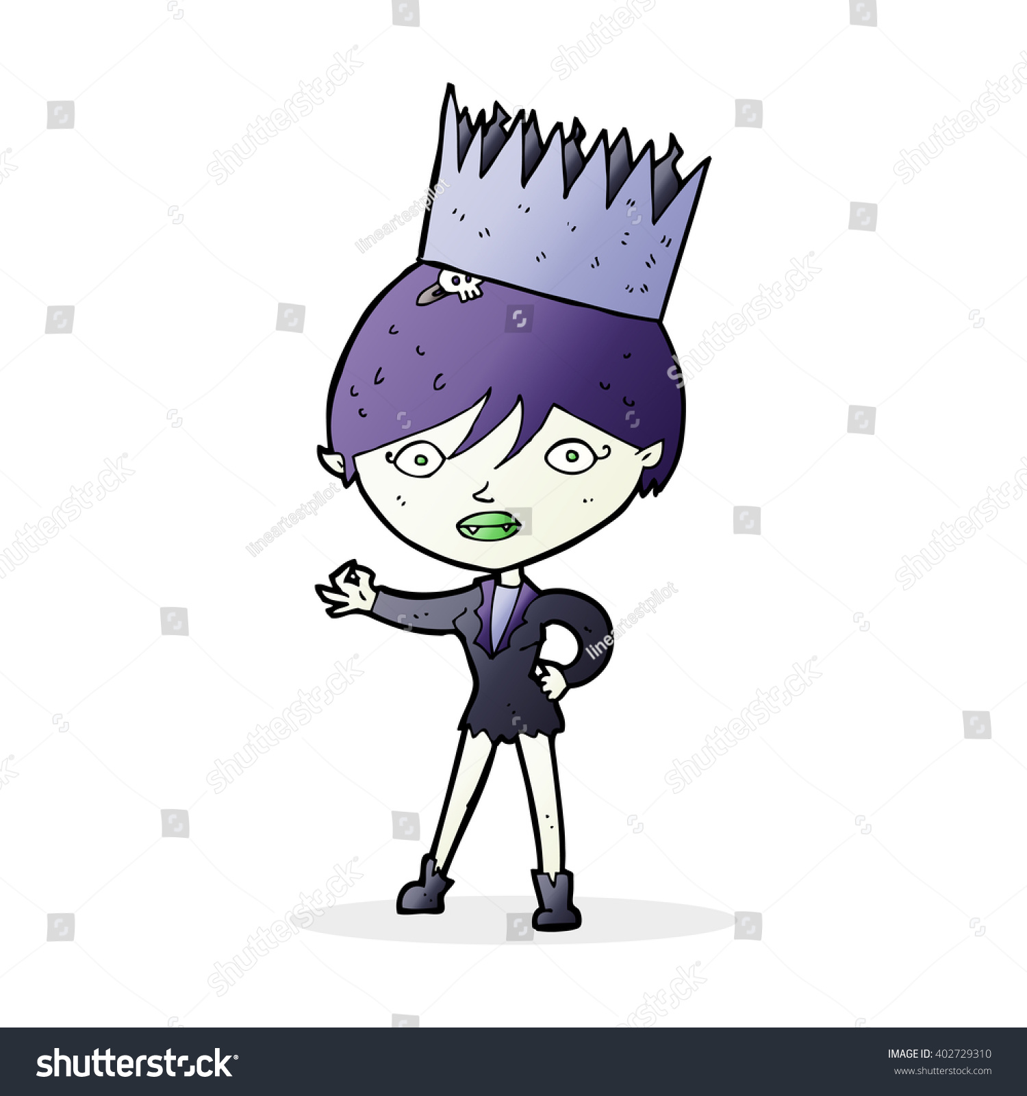 Cartoon Vampire Wearing Crown: เวกเตอร์สต็อก (ปลอดค่าลิขสิทธิ์ ...