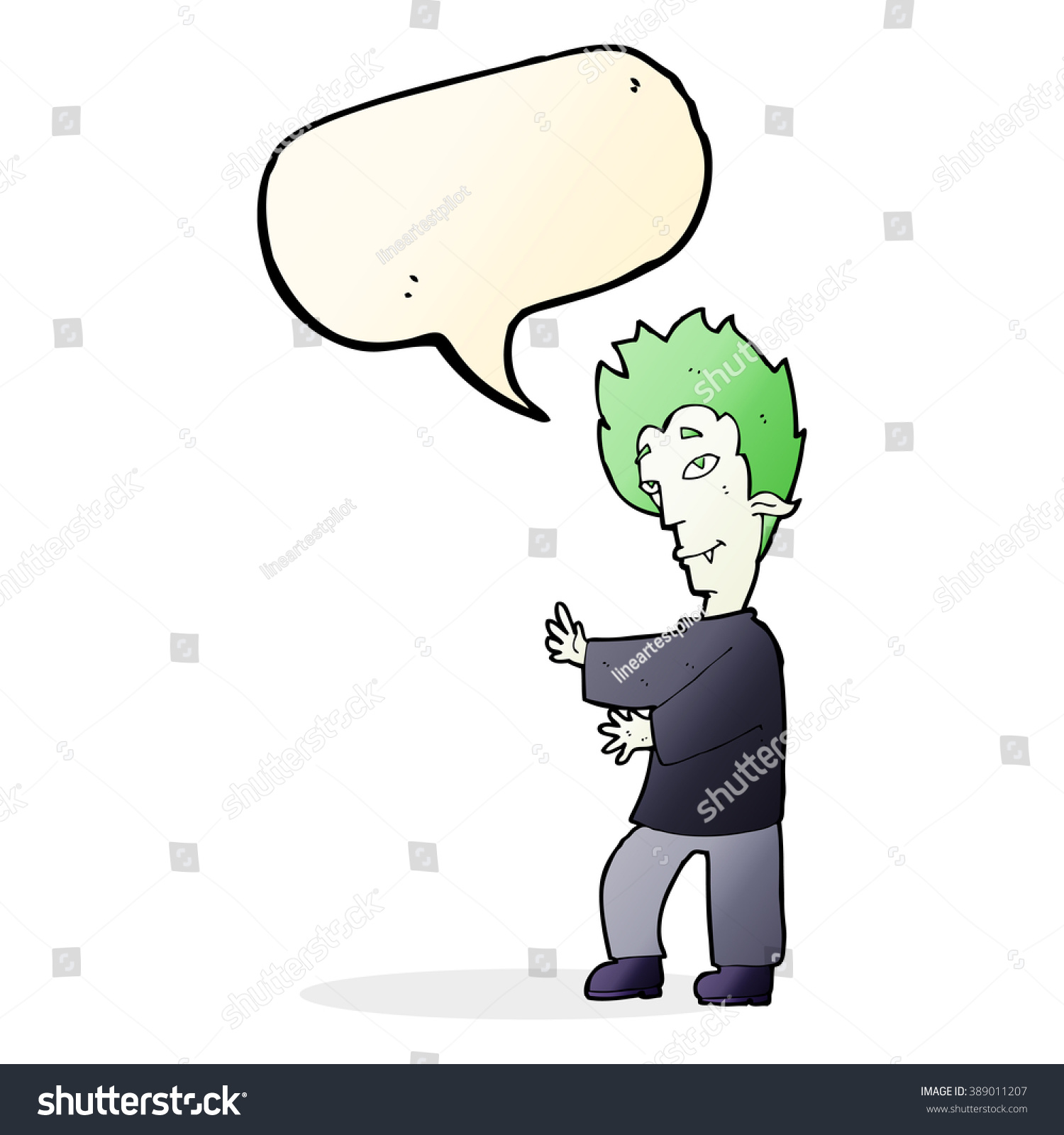 Cartoon Vampire Speech Bubble Stock Vector (Royalty Free) 389011207 ...
