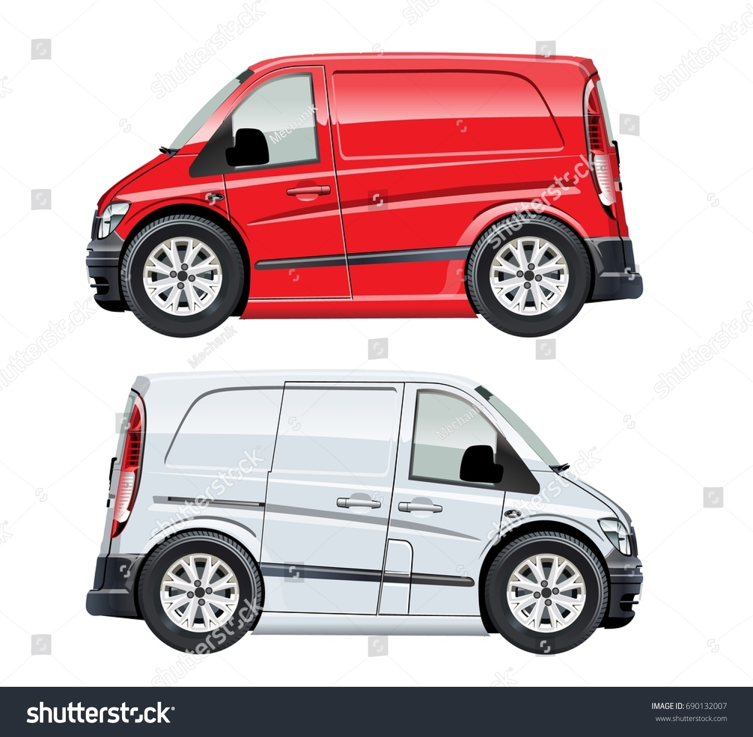 Cartoon Van Isolated On White Background Stock Vector (Royalty Free ...