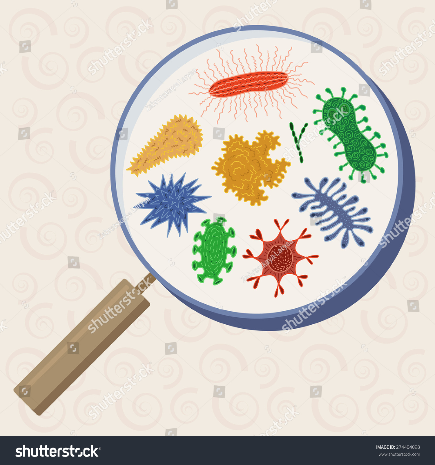 Cartoon Various Pathogens Microbes Vector Illustration Stock Vector ...
