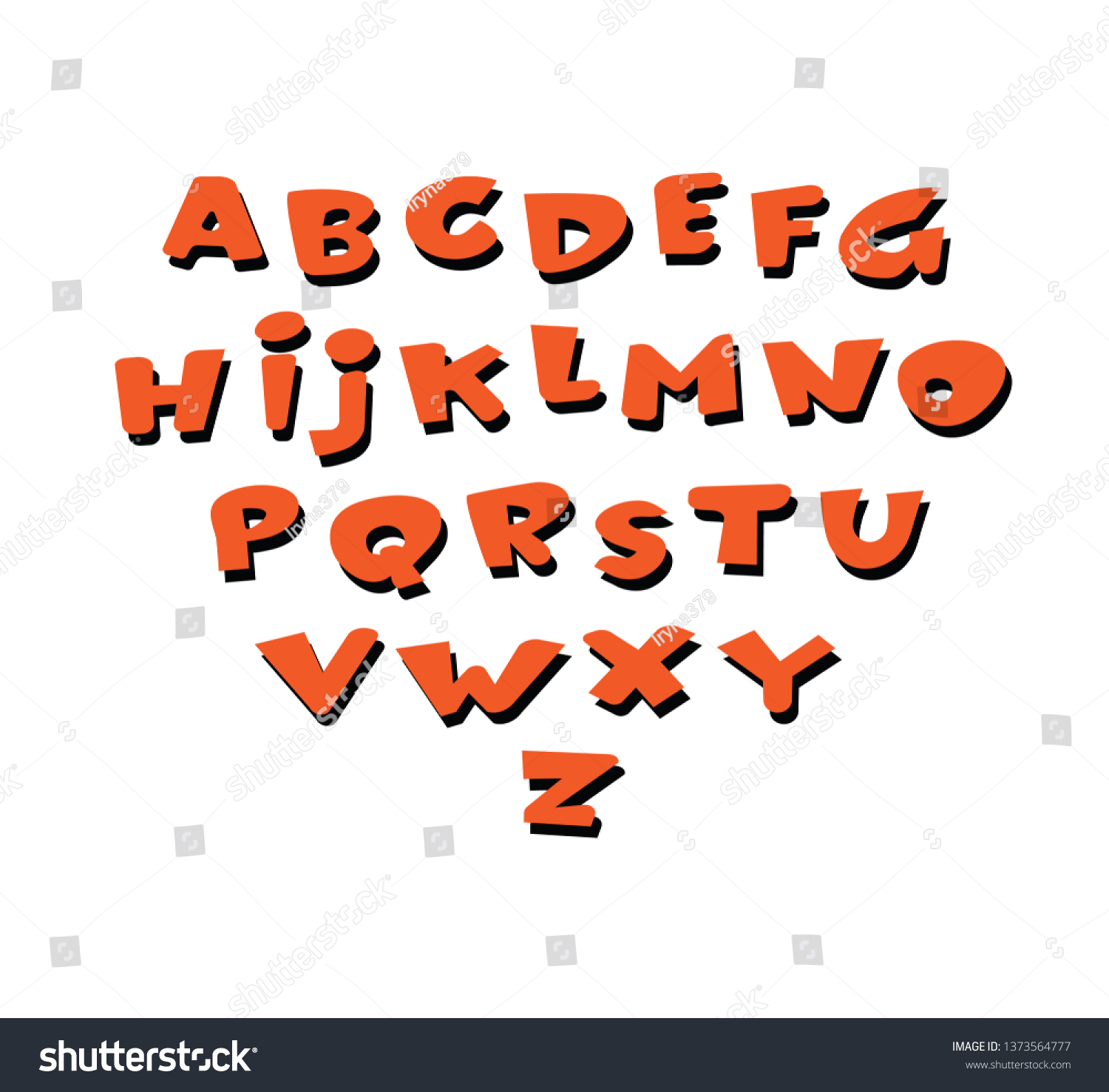 Cartoon Vector Alphabet Stock Vector Royalty Free 1373564777