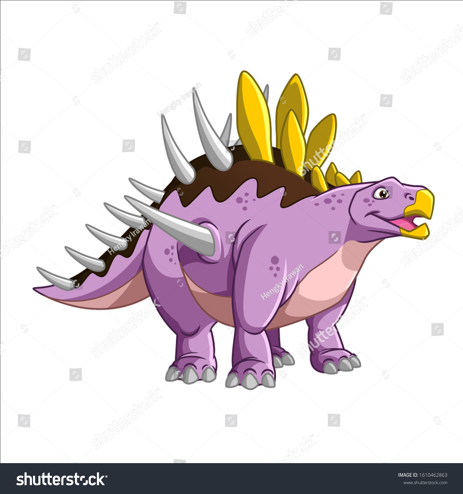 Cartoon Vector Big Dinosaur Kentrosaurus Stock Vector (Royalty Free ...