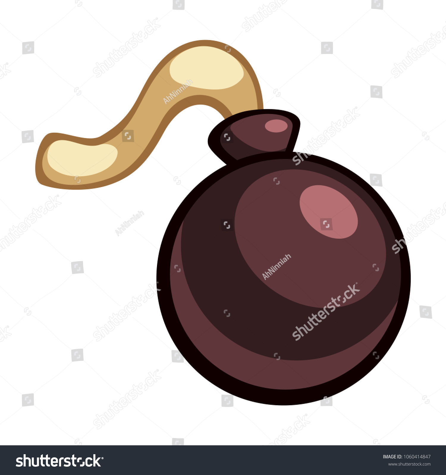 Cartoon Vector Bomb Icon Stock Vector (Royalty Free) 1060414847 ...
