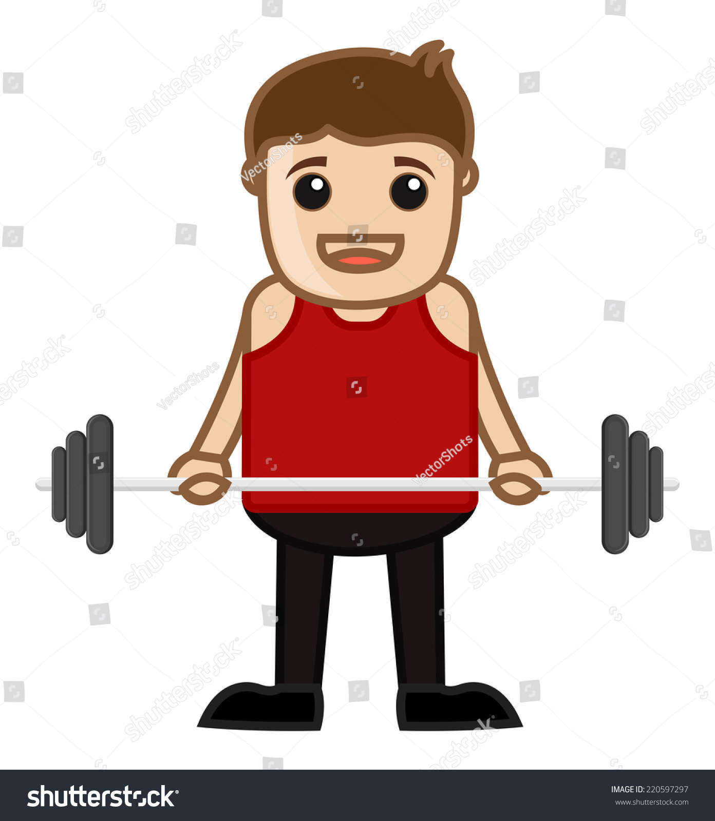 Cartoon Vector Character Bodybuilder Stock Vector (Royalty Free) 220597297