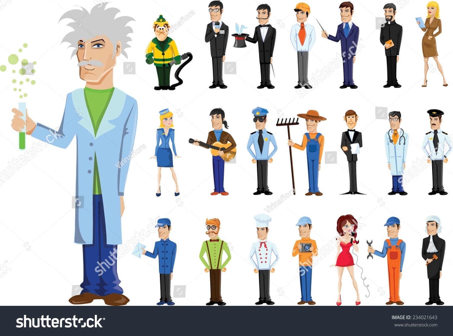 Cartoon Vector Characters Different Professions Stock Vector (Royalty ...
