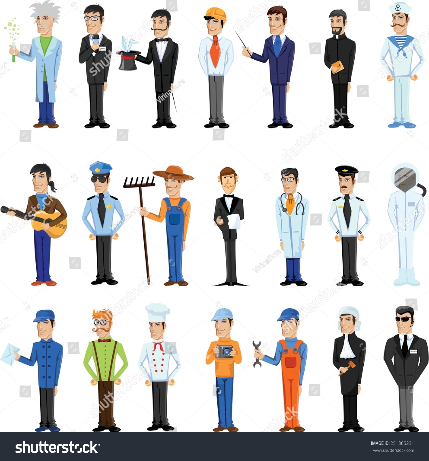 Cartoon Vector Characters Different Professions: vector de stock (libre ... Cartoon Vector Characters Different Professions: vector de stock (libre ...