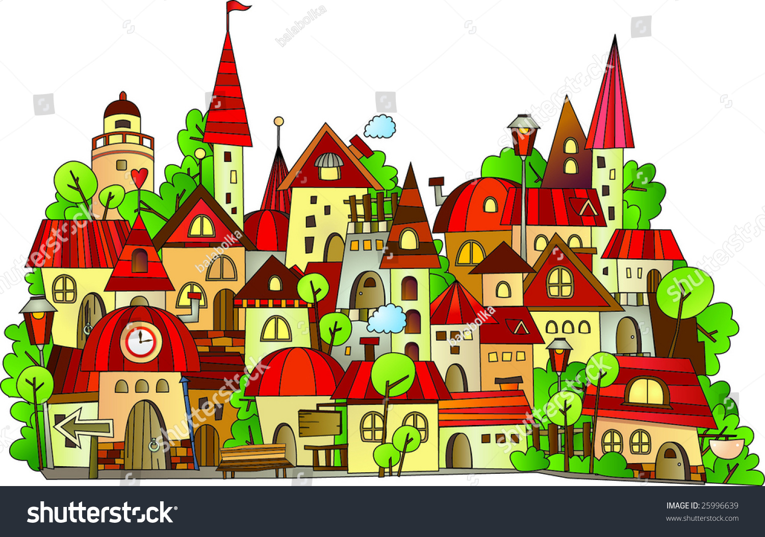 Cartoon Vector Construction Town - 25996639 : Shutterstock