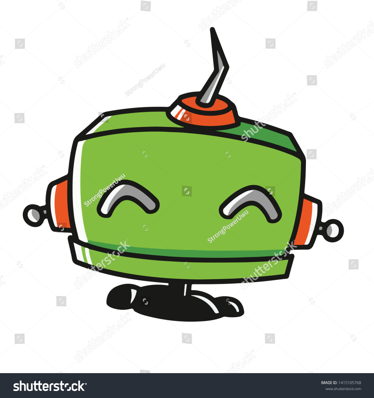Cartoon Vector Face Robotfun White Background Stock Vector (Royalty ...