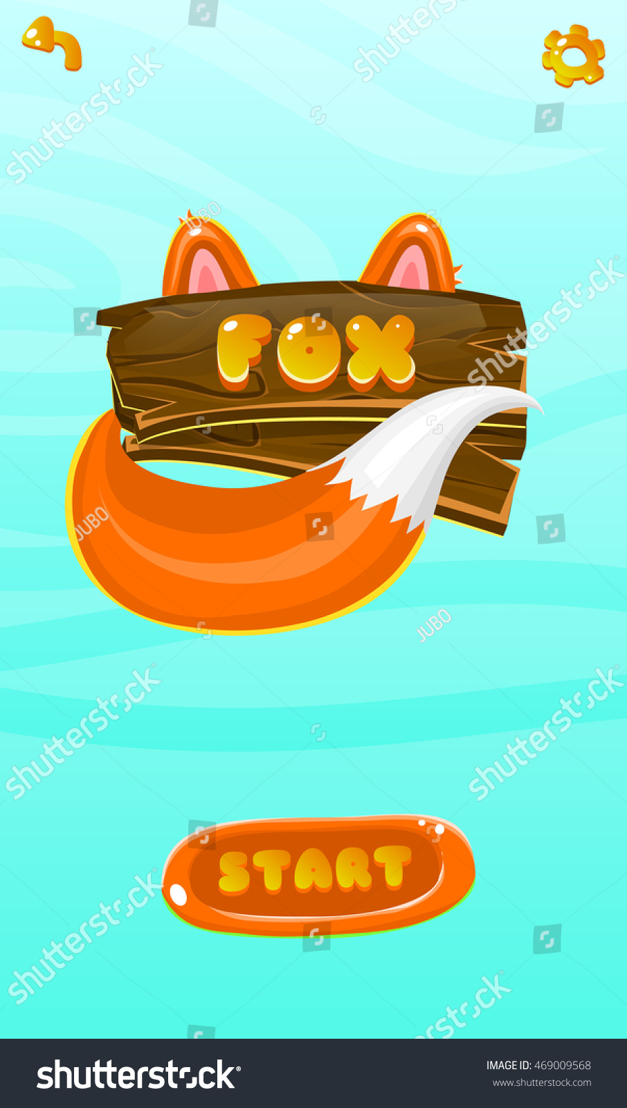 Cartoon Vector Fox Game Ui Logo Stock Vector (Royalty Free) 469009568