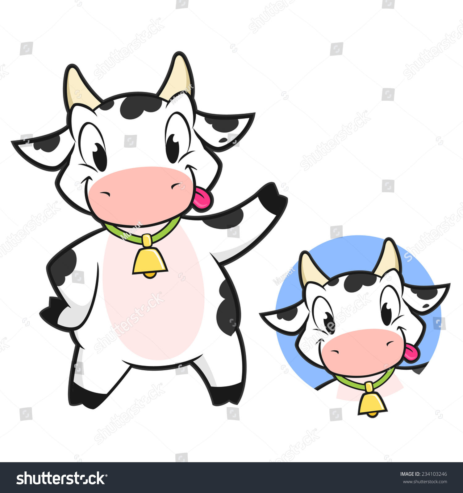 Cartoon Vector Funny Cow Design Element Stock Vector (Royalty Free ...
