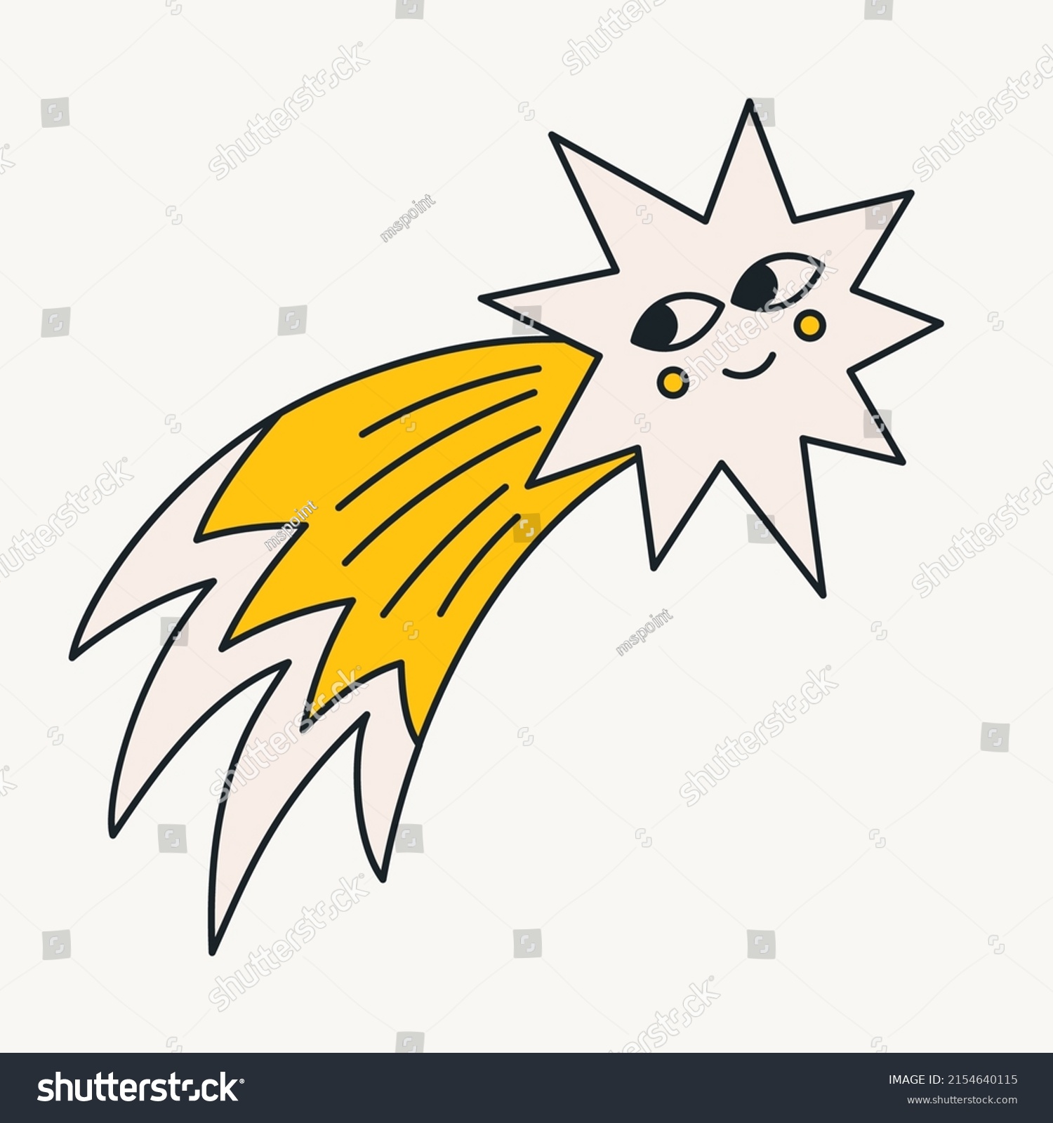 Cartoon Vector Funny Cute Comet Comic Stock Vector (Royalty Free ...