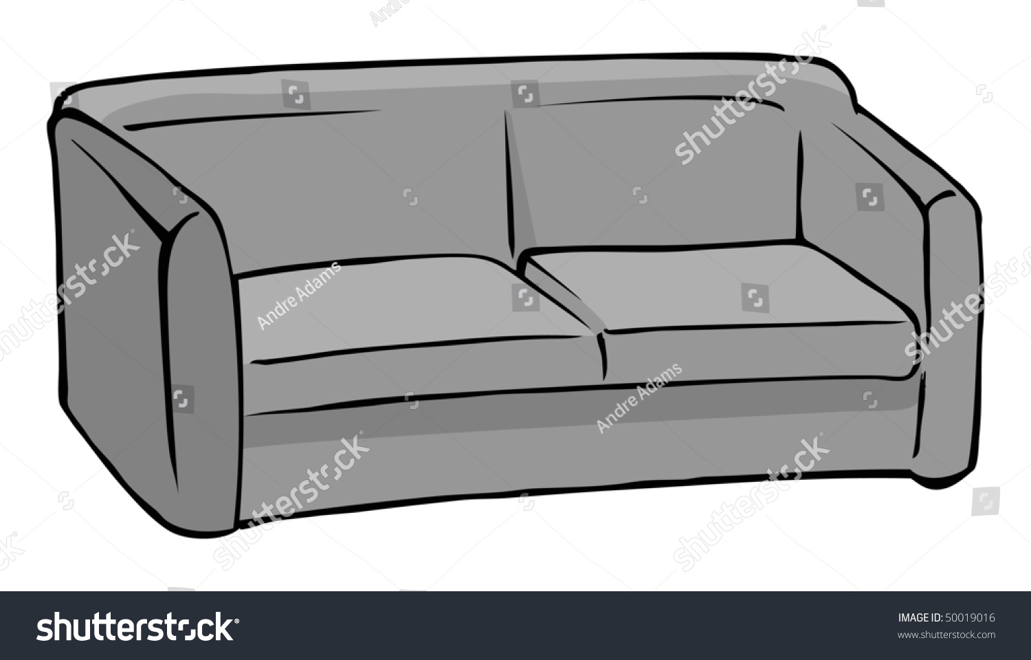 Cartoon Vector Gray Scale Illustration Couch: vetor stock (livre de ...