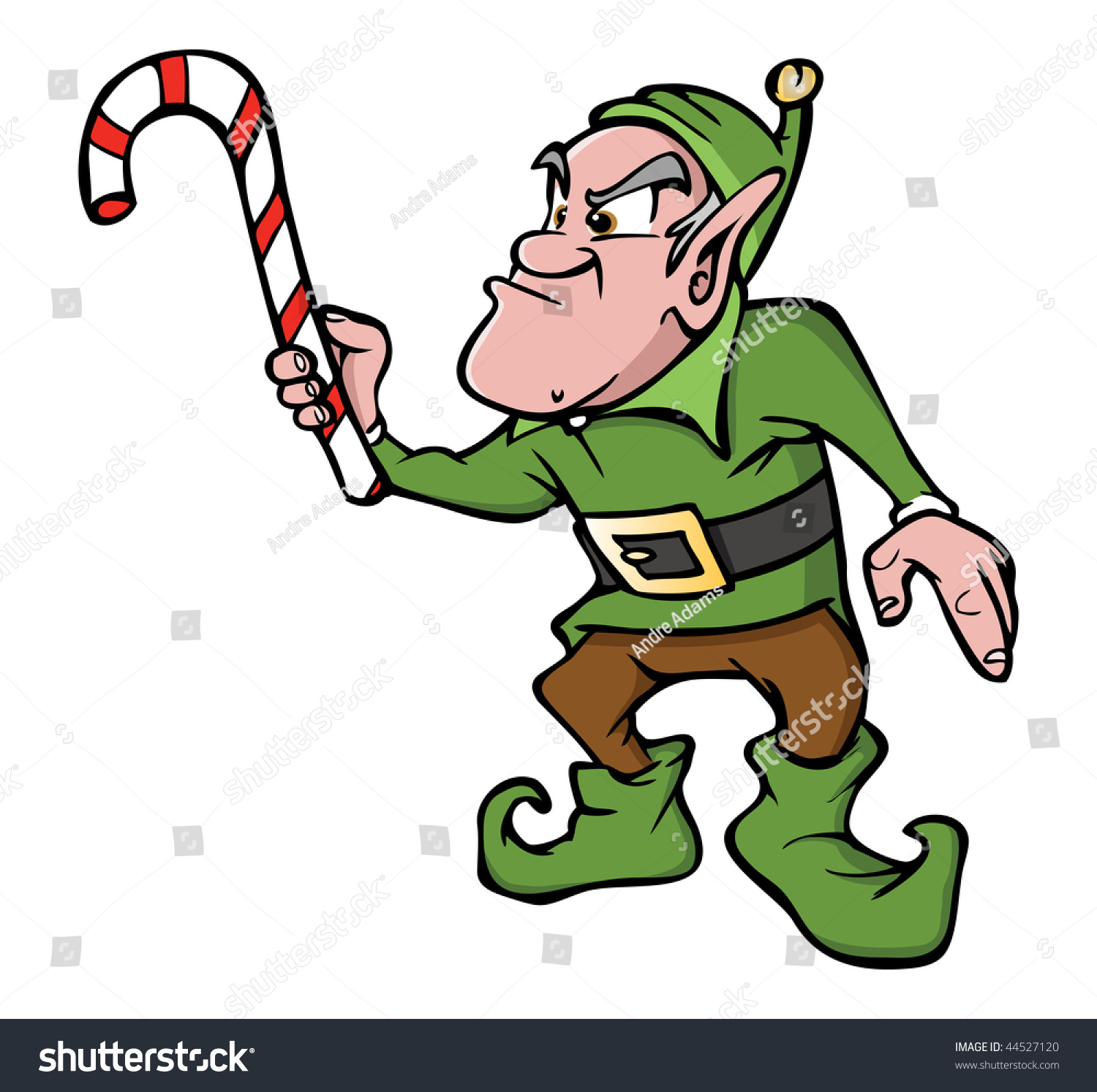 Cartoon Vector Illustration Angry Elf Candy Stock Vector (Royalty Free ...