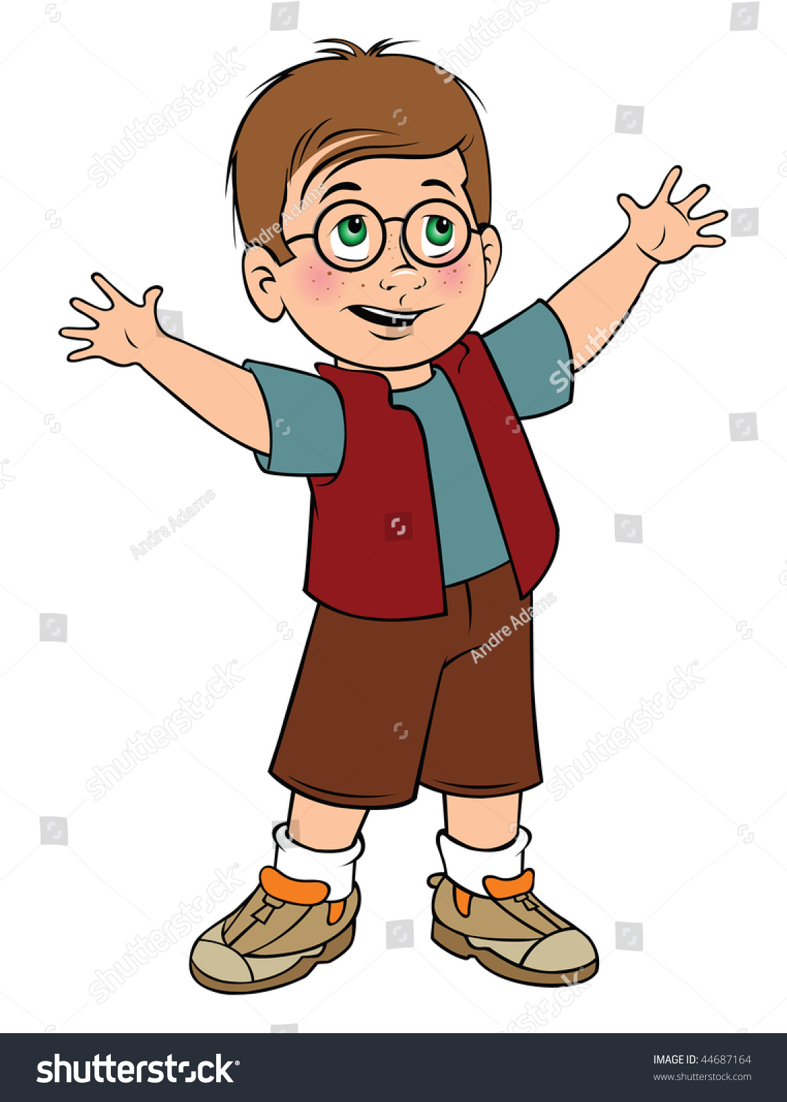 Cartoon Vector Illustration Boy Asking Help : image vectorielle de ...