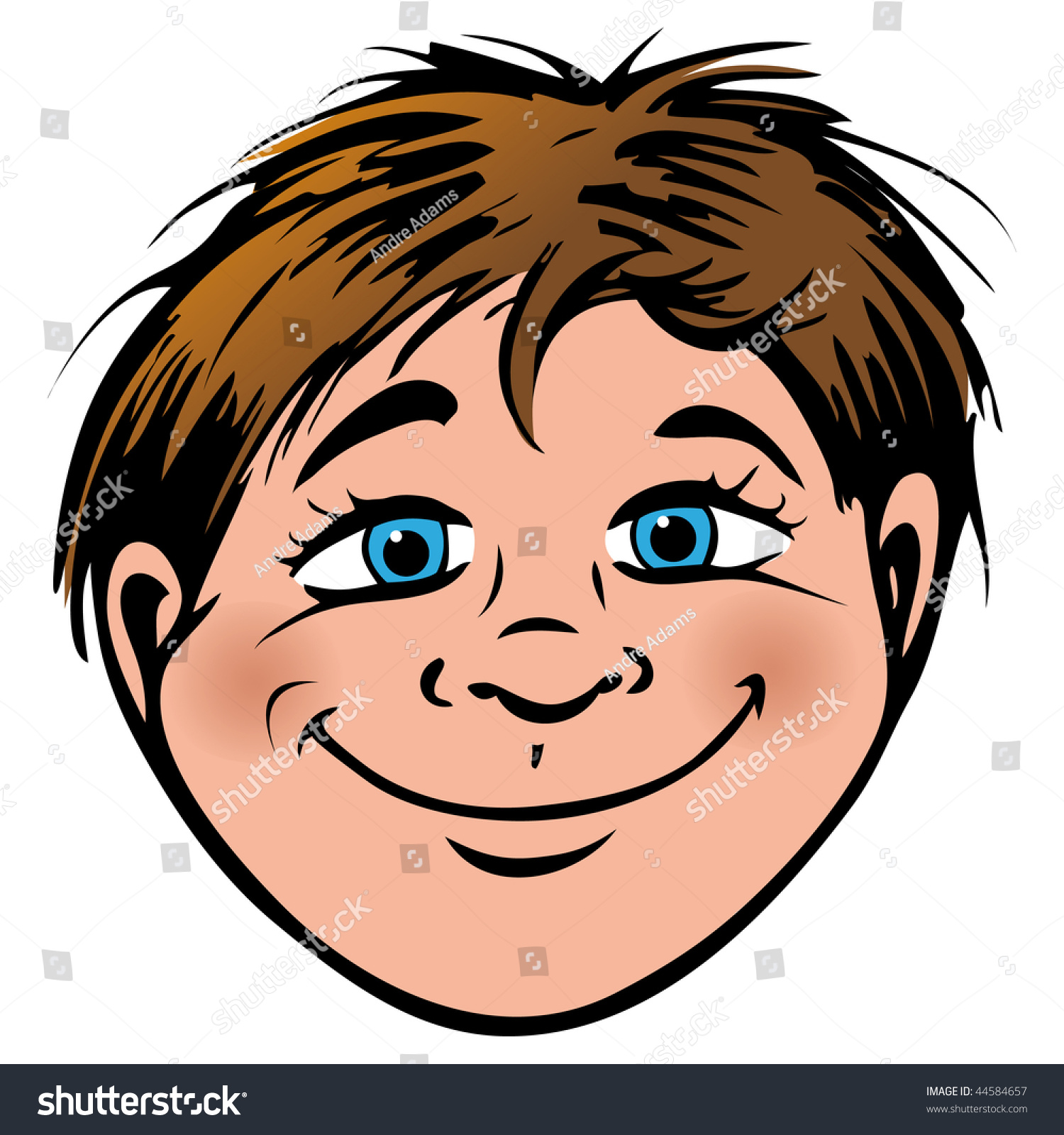 Cartoon Vector Illustration Boys Face Stock Vector (Royalty Free ...