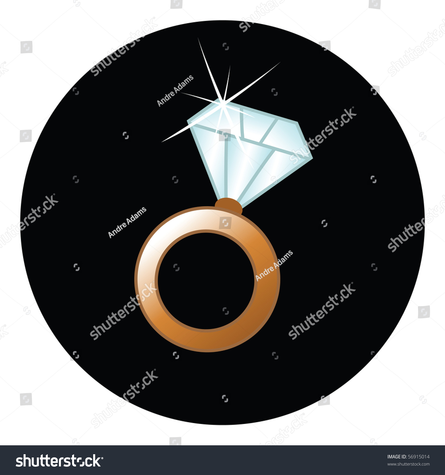 Cartoon Vector Illustration Diamond Ring Stock Vector (Royalty Free ...